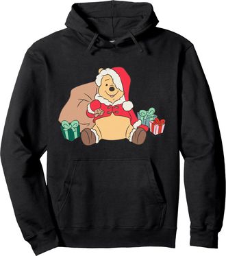 Disney Winnie the Pooh Santa Claus Christmas Gifts Holiday Pullover Hoodie