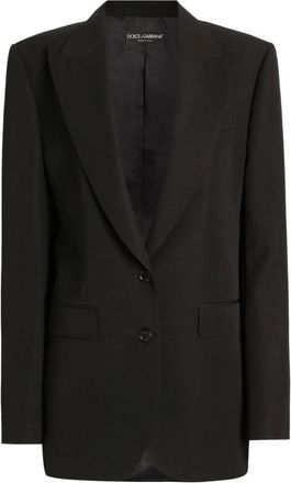 Dolce & Gabbana Femme, Vestes, Noir, Taille: 36 FR Blazer Tailleur Crois&eacute; Simple
