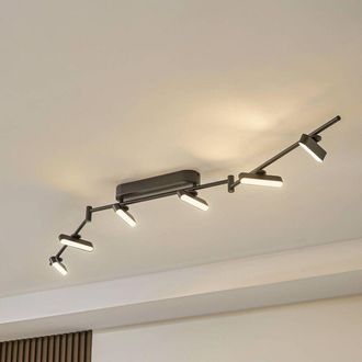 Lindby Led Plafonnier &agrave; intensit&eacute; variable Eldrin en m&eacute;tal pour salon & salle &agrave; manger