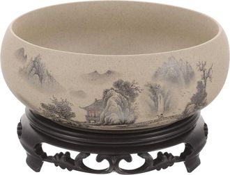 Angoily YARNOW 1satz Chinesische Keramik Blumenpot Schale Hydroponischer Pflanztopf Dekorativer Bonsai Topf F&uuml;r Innenr&auml;ume Und G&auml;rten Stilvolles Design Blau U