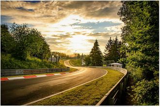 artboxONE Poster 150x100 cm Natur Sonnenuntergang an der Rennstrecke - Bild n&uuml;rburrging auto cat