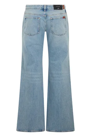 7 For All Mankind Womens Palazzo Denim Jeans Blue Cotton Flared
