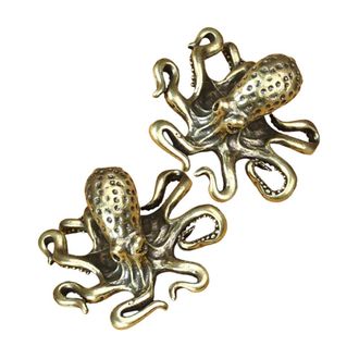 Pretyzoom 2 St&uuml;ck Oktopus Skulpturen Aus Messing Langlebige Tischdekoration Filigrane Schreibtischfiguren F&uuml;r B&uuml;ro Und Zuhause