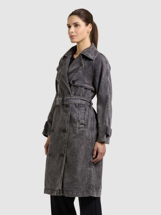 Khujo Trenchcoat Enza Damen &Uuml;bergangsmantel in Jeans-Optik