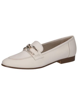 Caprice Damen Slipper aus Leder mit Blockabsatz, Cremefarben (Offwhite Nappa), 40.5 EU