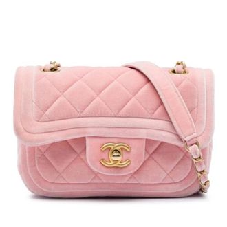 Chanel Pre-owned Velvet Flap Shoulder Bag - - Pre-owned - Damen - Rosa - ONE SIZE
