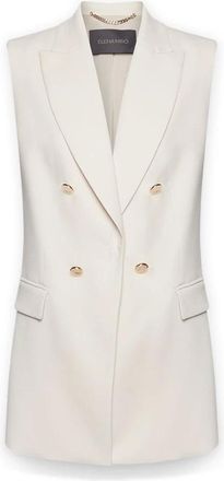 Elena Miro Femme, Vestes, Blanc, Taille: 40 FR Blazer sans manches