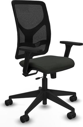 Piqueras y Crespo Schwarzer Drehstuhl mit 3D-Armen, h&ouml;henverstellbare Lendenwirbelst&uuml;tze, ausgestattet mit Syncro/Traslack und Schneideschaum, mit Rollen von 65 mm, Nyl