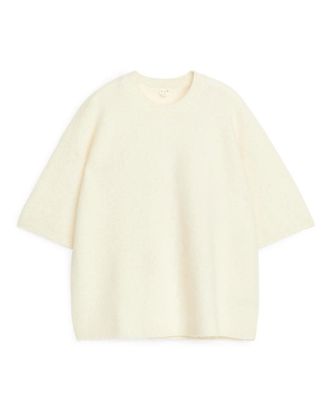 Arket Pullover Aus Alpakawolle Und Wolle -Wei&szlig;