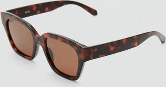 Mango Lunettes de soleil monture carr&eacute;e chocolat - Femme - Taille unique - MANGO