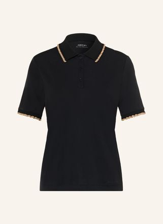 Marc Cain Jersey-Poloshirt Mit R&uuml;schen schwarz