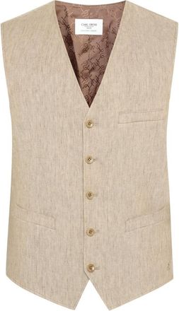 Carl Gross Anzugweste aus Leinen mit Innenfutter in