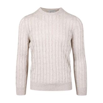 Gran Sasso Pullover mit Zopfmuster und Rundhalsausschnitt - - Knitwear - Herren - Beige - 2XL