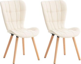 Clp 2er Set Esszimmerstuhl Elda creme Kunstleder