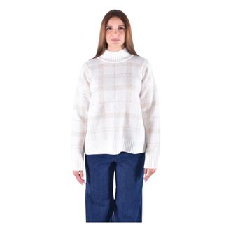 Barbour Femme, Pulls, Blanc, Taille: 34 FR Pull en laine &agrave; carreaux Delilah
