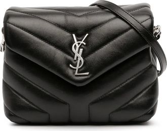 Saint Laurent 2018 Toy LouLou Umh&auml;ngetasche aus Leder mit Monogramm - Schwarz