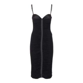 Elisabetta Franchi Femme, Robes, Noir, Taille: 40 FR Robe Jersey Stretch avec Drap&eacute;