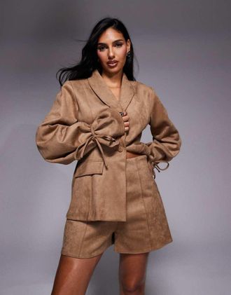 Asos Short densemble en su&eacute;dine - Marron-Brown