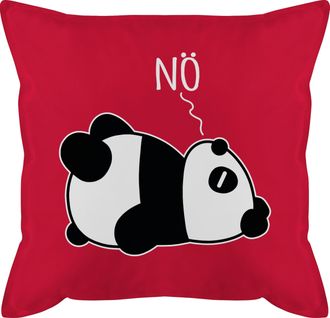 Shirtracer Kissen 50x50 - Statement - N&ouml; - Panda - wei&szlig; - 50 x 50 cm - Rot - mit Spruch und f&uuml;llung Statement-Kissen Statements Nein Pillow bezug kopfkissen schw