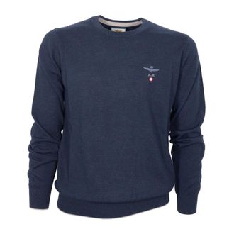 Aeronautica Vielseitiger Casual Wollpullover in Blau - - Sweatshirts & Hoodies - Herren - Blau - 4XL