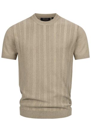 Indicode T-Shirt Herren INVarson Shirt Tee Herrenshirt mit vertikalem Strickmuster f&uuml;r eine stilvolle Optik