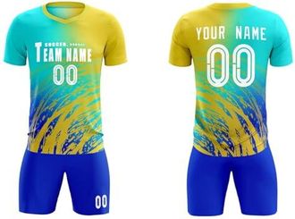Generic Kit de football personnalis&eacute; pour enfants, hommes, femmes, jeunes, maillot et short de football avec num&eacute;ro de nom et logo de l&eacute;quipe, 2-11, L