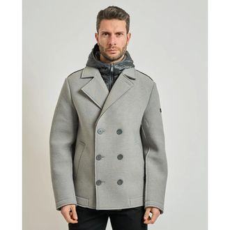 Yes-Zee YES Zee, Homme, Manteaux, Gris, Taille: S Manteau Court Crois&eacute;