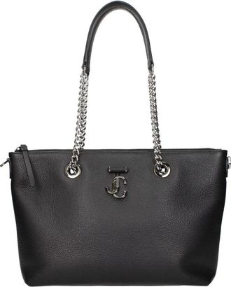 Jimmy Choo London Ledertasche mit Ketten-Detail - - Bags - Damen - Schwarzk - ONE SIZE