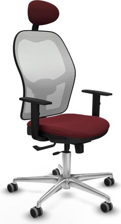 Piqueras y Crespo Gepolsterter B&uuml;rostuhl mit 1D-Armen, h&ouml;henverstellbarer Lendenwirbelst&uuml;tze und festem Kopfteil, ausgestattet mit Syncro/Traslack und injiziertem Schau