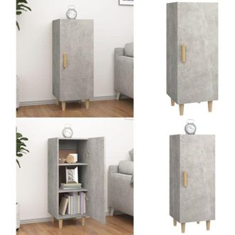 vidaXL Sideboard Betongrau 34,5x34x90 cm Holzwerkstoff - Schreibtisch - Wohnzimmermöbel - Sideboard - Regal - Holzmöbel - Home & Living