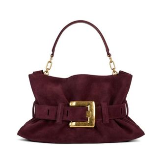 Balmain Medium Anthem Wildlederhandtasche - - Bags - Damen - Rot - ONE SIZE