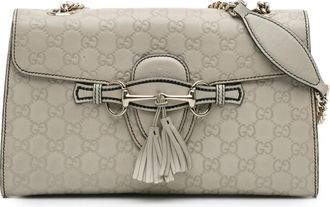 Gucci Hobo Bags - Medium Guccissima Emily Shoulder Bag - Gr. unisize - in Wei&szlig; - f&uuml;r Damen