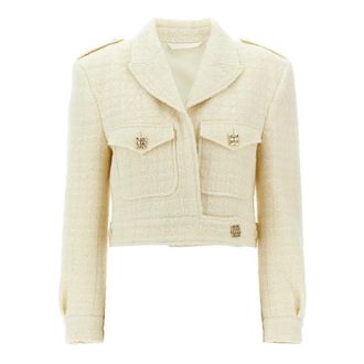 Givenchy Tweed Cropped Jacke - - Jackets - Damen - Wei&szlig; - S