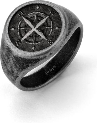 Fynch-Hatton Fynch-Hatton Ring FHJ-0036-R-64 Edelstahl Antik