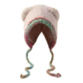 Generic M&uuml;Tze - Oreilles dhiver chaudes pour femme - Avec cache-oreilles - Color&eacute; - Pour femme - Doux et moelleux, Beige (01)., taille unique