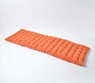 Homescapes Bankauflage 3-Sitzer Terracotta-orange - Sitzkissen Bank Outdoor/Indoor, Oeko-TEX-Zertifiziert, Sitzauflage waschbar für Gartenbank & Sitzbank, 143 x 