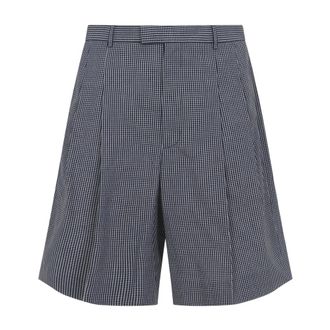 Givenchy Bermuda-Shorts mit doppelter Bundfalte aus Baumwolle mit Karomuster - - Shorts - Herren - Blau - S