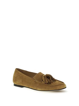 Dear Frances Womens Drew Loafers Caramel Suede Calf Leather Bos Taurus