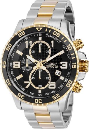 Invicta Specialty 69814 Herrenuhr - Quarzwerk - Stahl mit schwarzem Zifferblatt - 48 mm