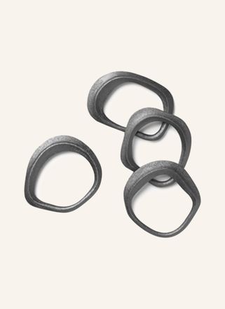 Ferm Living Ferm Living 4er-Set Serviettenringe Flow schwarz