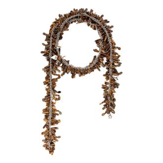Dries Van Noten Femme, Accessoires, Brun, Taille: ONE Size Collier foulard brod&eacute;