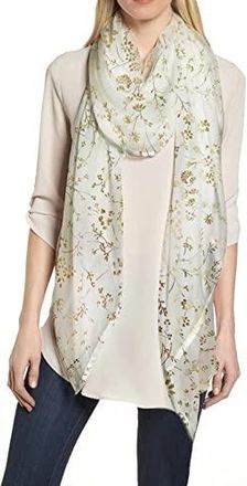 Lina & Lily Hijab Châle Écharpe Foulard Femme Fleur (Blanc)