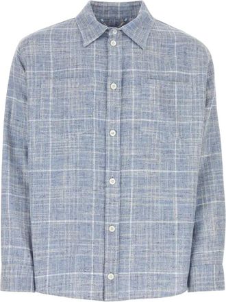 1989 STUDIO 1989 Studio, Homme, Chemises, Bleu, Taille: M Chemise en Flanelle Brod&eacute;