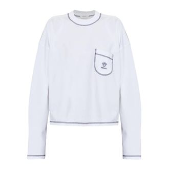 Versace Langarm-Oberteil aus Baumwolle - - Tops - Damen - Wei&szlig; - L