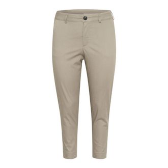 Kaffe Curve Elephant Skin Chino Cropped Hose - - Trousers - Damen - Beige - 5XL