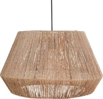 Beliani H&auml;ngelampe aus Jute nat&uuml;rlich Boho Stil modern Birau