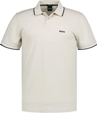 HUGO BOSS Herren Polo-Shirt beige Baumwoll-Piqu&eacute;