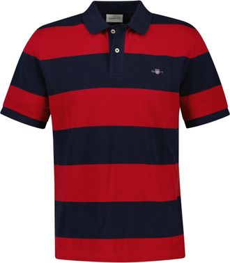 GANT Herren Block Stripe Polo Polohemd, Ruby RED, XXL