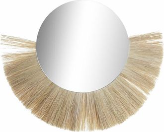 DKD Home Decor Dkd Home Decor - Jute Glass Mirror 70x3x58 Natürliche Fransen Jute Glasmaterial mehrfarbige Farbfamilienspiegel Details