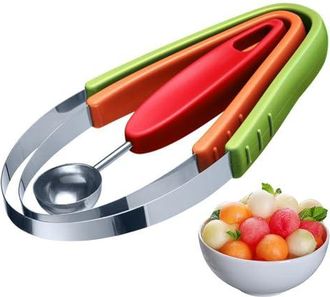 Westmark 3-teiliges Frucht-Schneider Set - Praktische Schlaufenschneider und Aushöhllöffel für Avocado, Melone, Kiwi oder andere Obst- und Gemüsesorten - Rostf